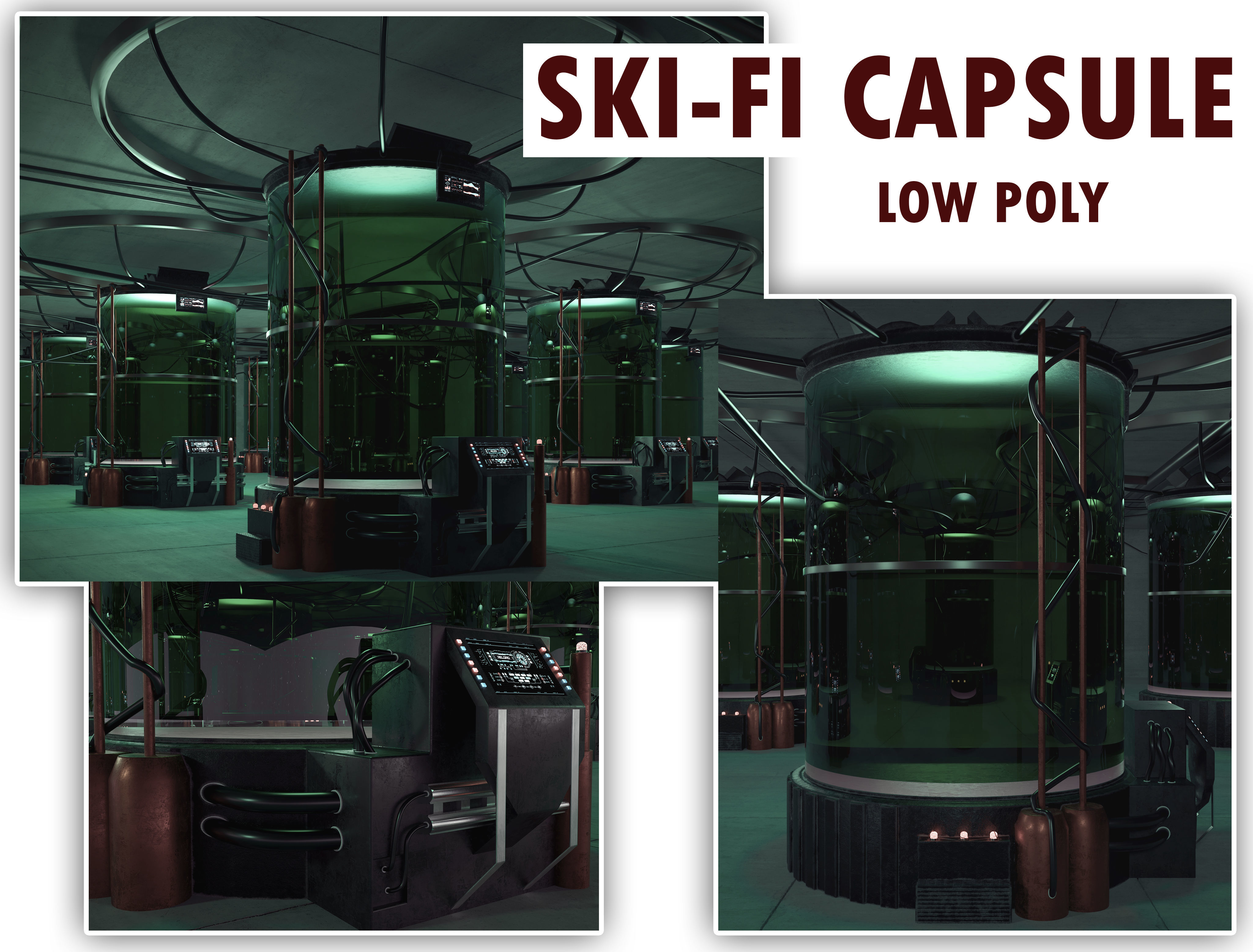 3D model Sci-fi capsule VR / AR / low-poly | CGTrader
