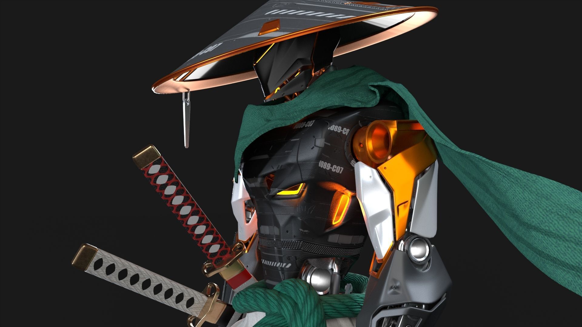 3D model Cyborg Samurai VR / AR / low-poly | CGTrader