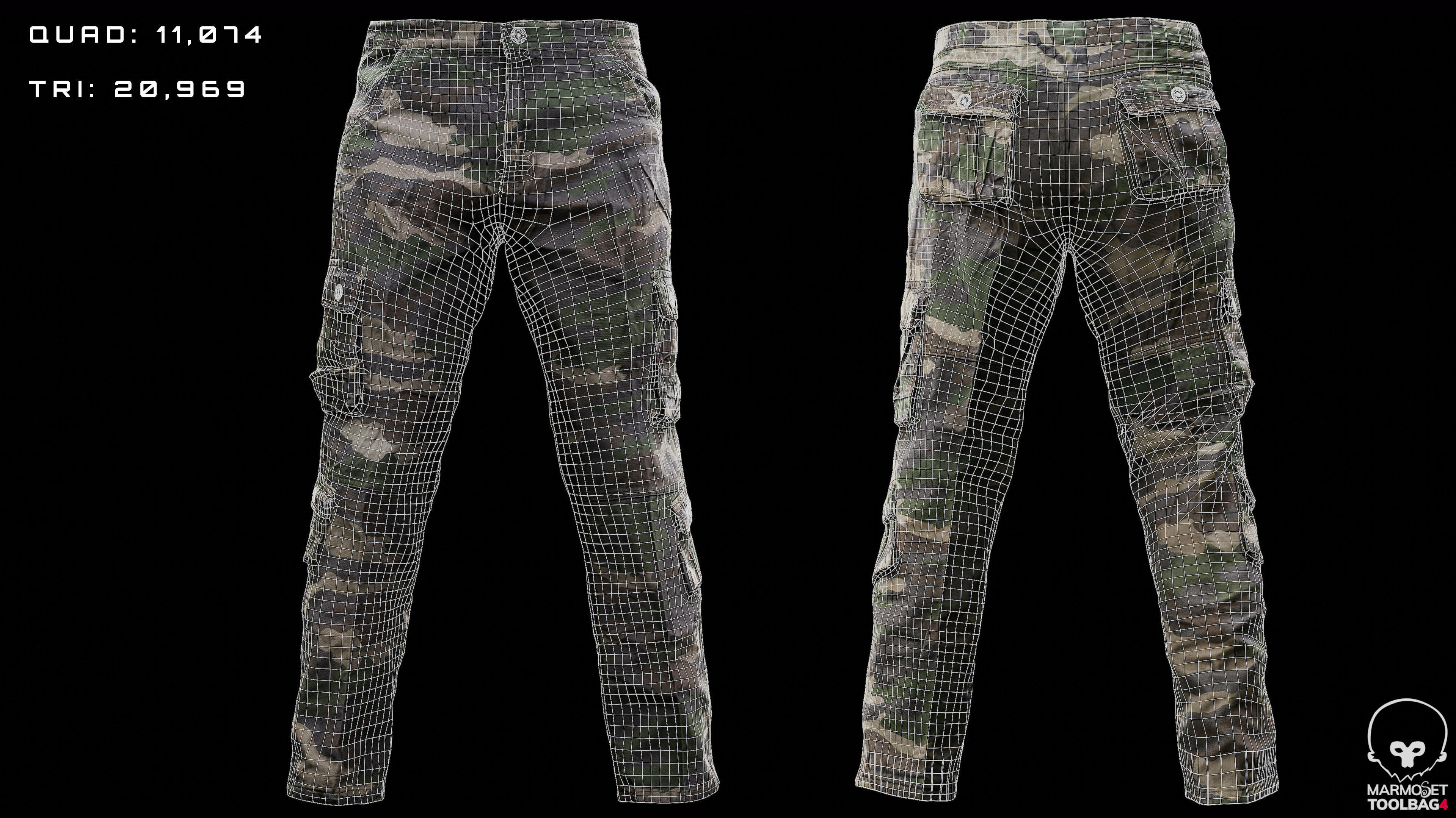 3D model Cargo Pants 002 VR / AR / low-poly | CGTrader