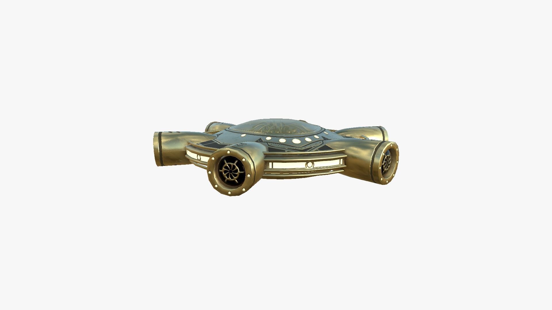 3D model Alien Spaceship UFO J07 Gold - Sci Fi Spacecraft Design VR ...