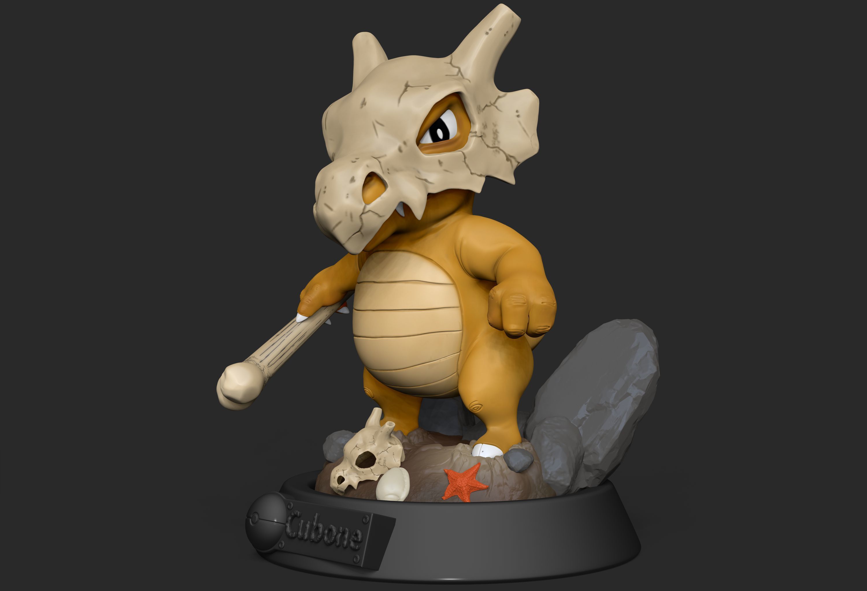 Pokemon Cubone 3D print STL file 3D model 3D printable | CGTrader