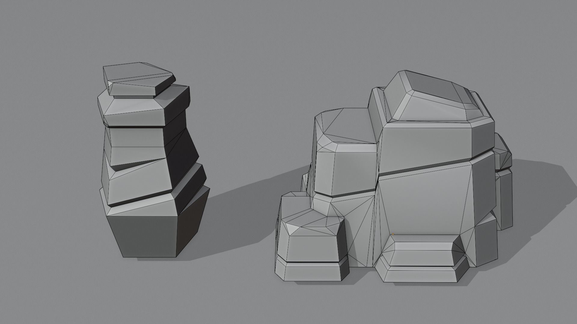 3D model 11 Lowpoly Stylized Rock Formations Set VR / AR / low-poly ...