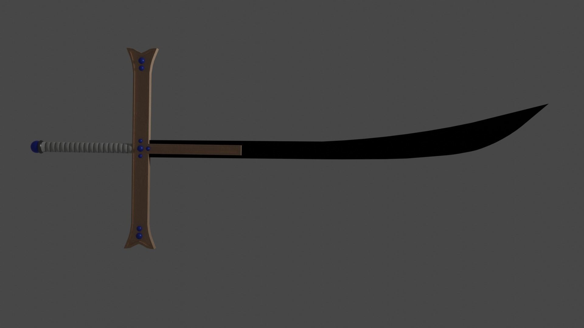 One Piece Mihawk Sword Kokuto Yoru Free Vr Ar Low Poly 3d Model