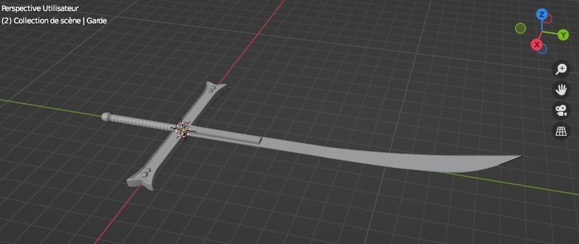 One Piece Mihawk sword Kokuto Yoru free VR / AR / low-poly 3D model ...