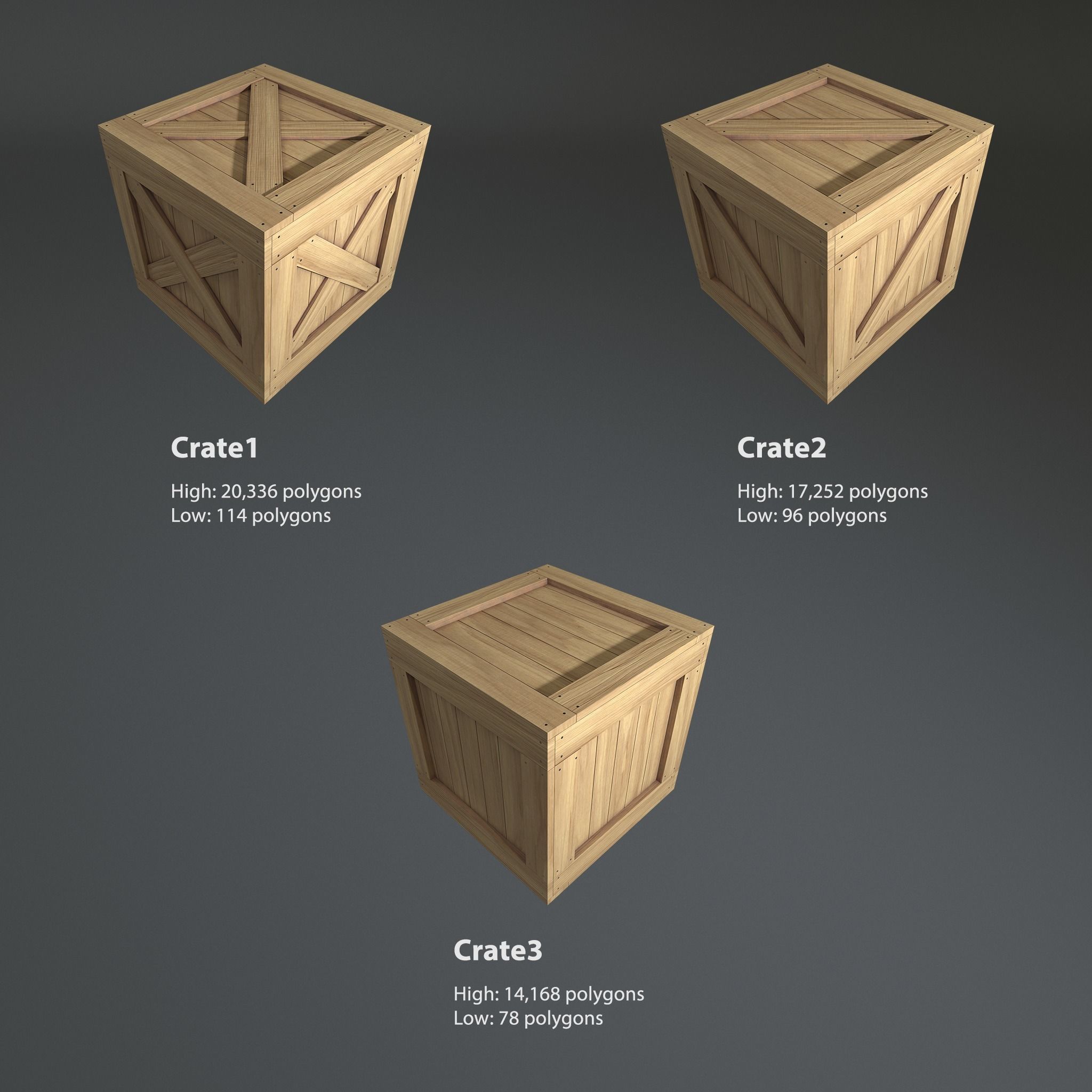 3D model Wooden Crates High- and VR / AR / low-poly | CGTrader