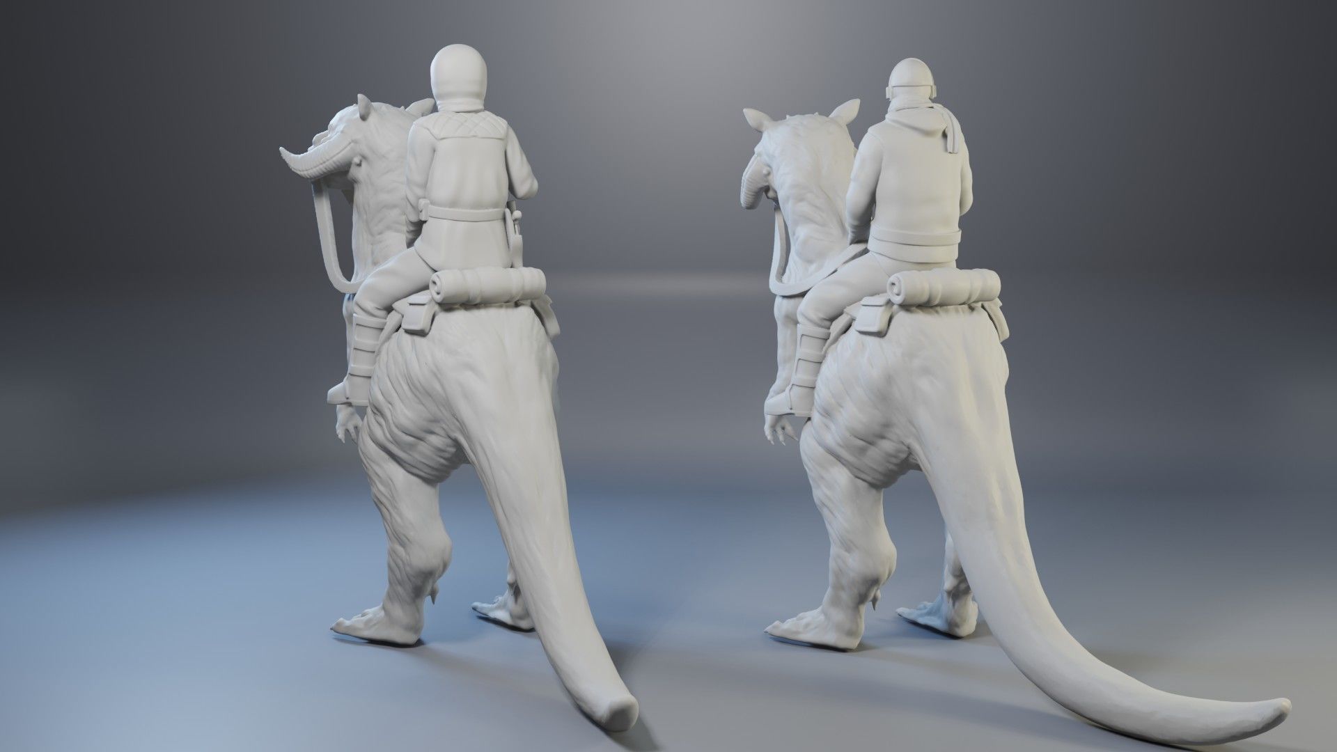 Han Solo and Luke Skywalker on Tauntaun 3D model 3D printable | CGTrader