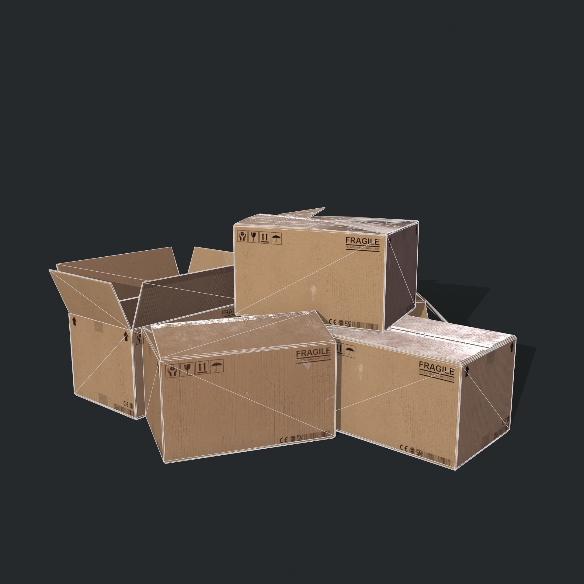 3D model Cardboard box VR / AR / low-poly | CGTrader