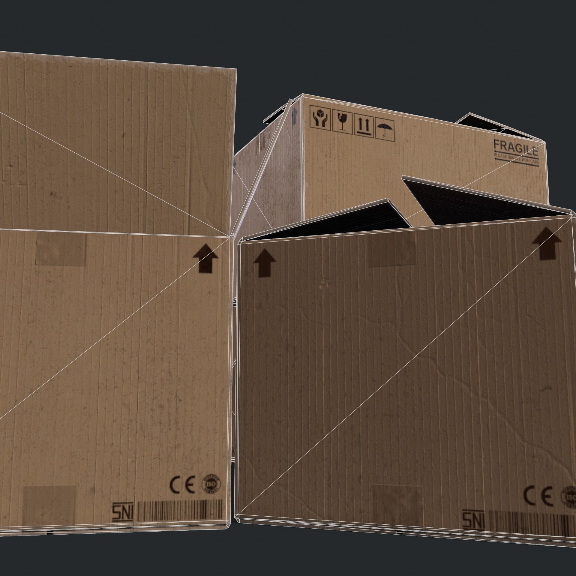 3D model Cardboard box VR / AR / low-poly | CGTrader
