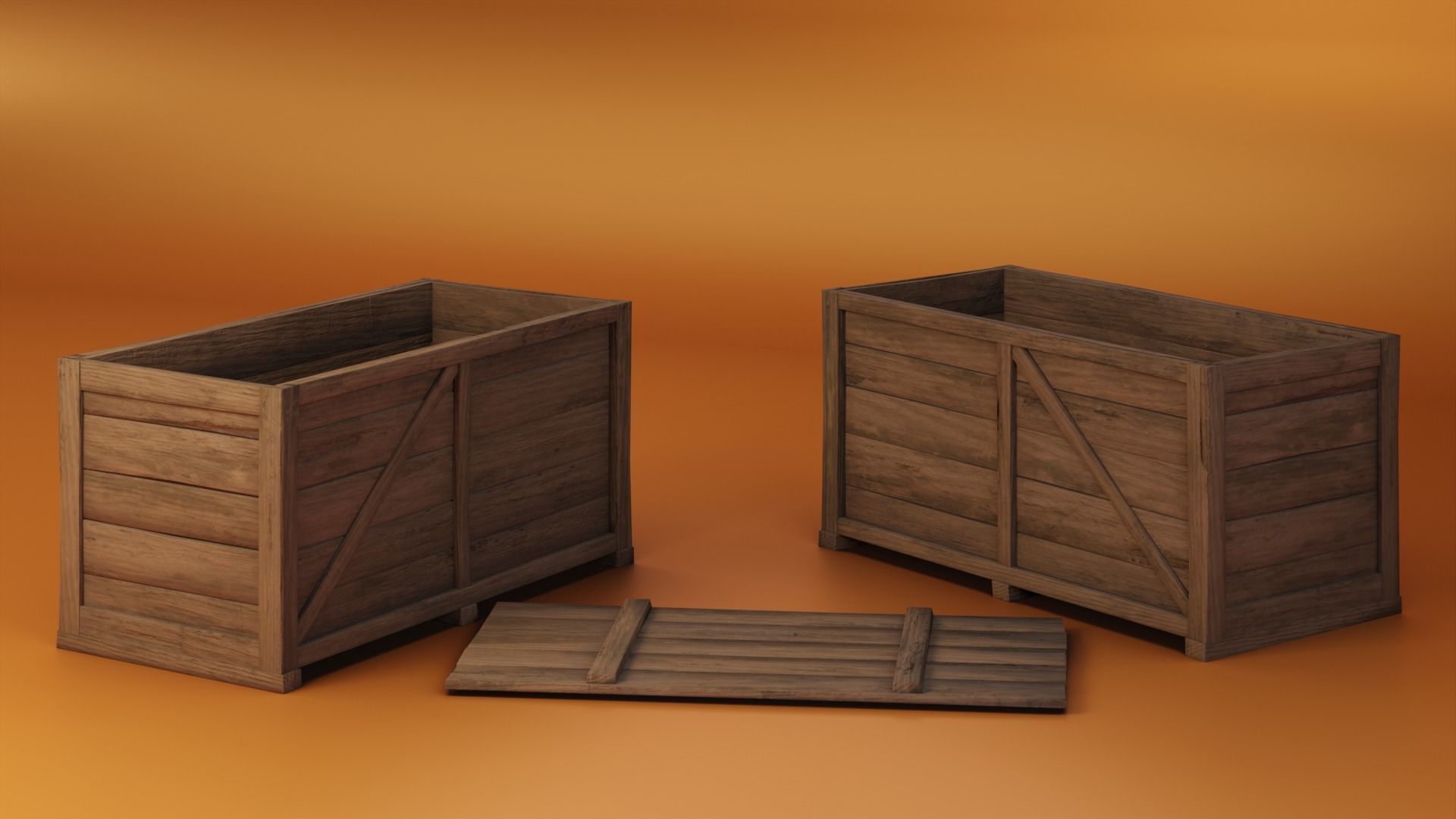 3D model Medieval Wooden Crates VR / AR / low-poly | CGTrader