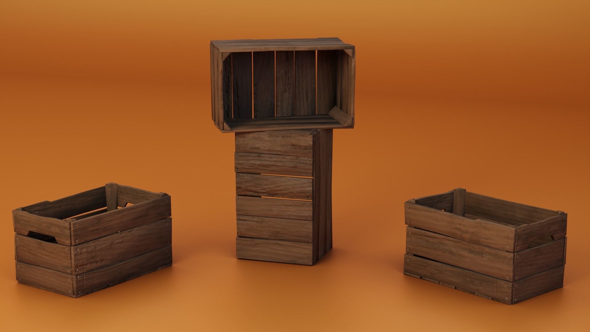 3D model Medieval Wooden Crates VR / AR / low-poly | CGTrader