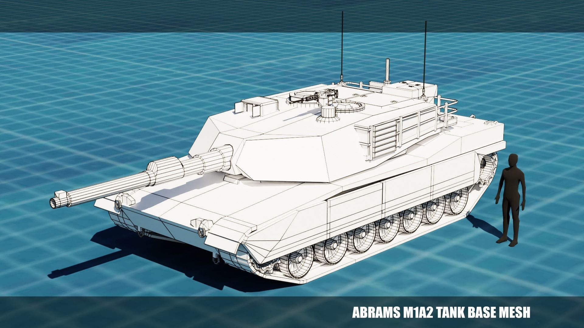3D model Abrams m1a2 TANK BASE MESH VR / AR / low-poly | CGTrader