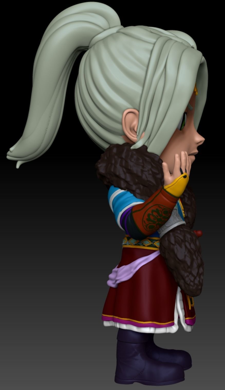 SaGa Frontier Blue Cartoon Chubby Chibi Figure 3D model 3D printable ...