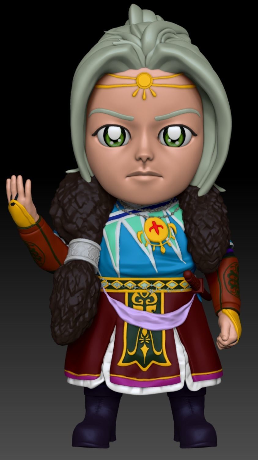 SaGa Frontier Blue Cartoon Chubby Chibi Figure 3D model 3D printable ...