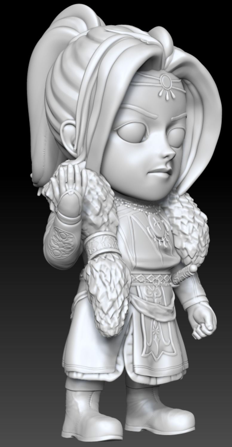 SaGa Frontier Blue Cartoon Chubby Chibi Figure 3D model 3D printable ...