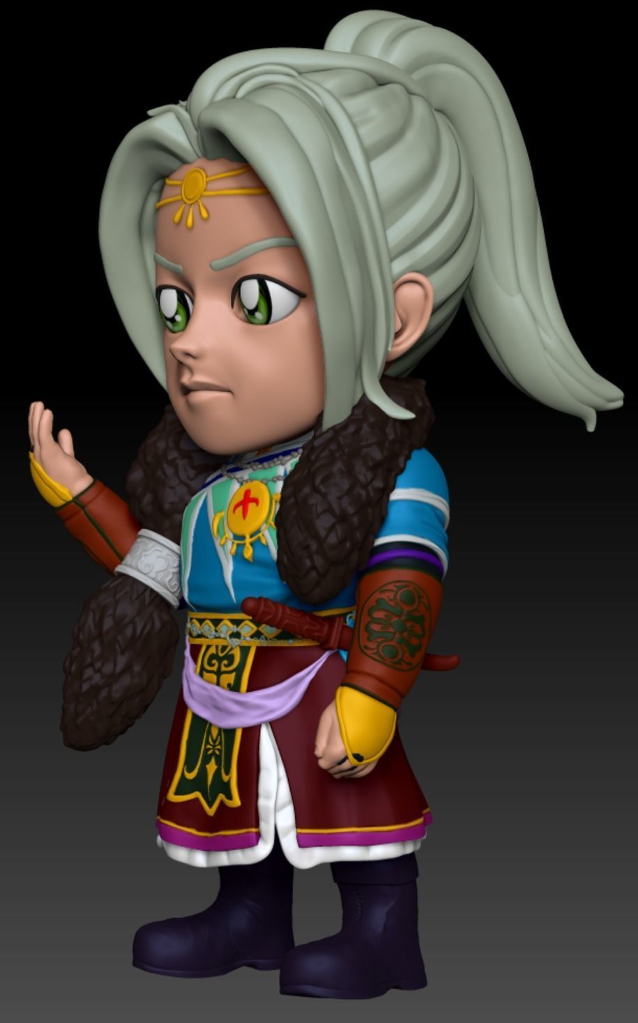 SaGa Frontier Blue Cartoon Chubby Chibi Figure 3D model 3D printable ...