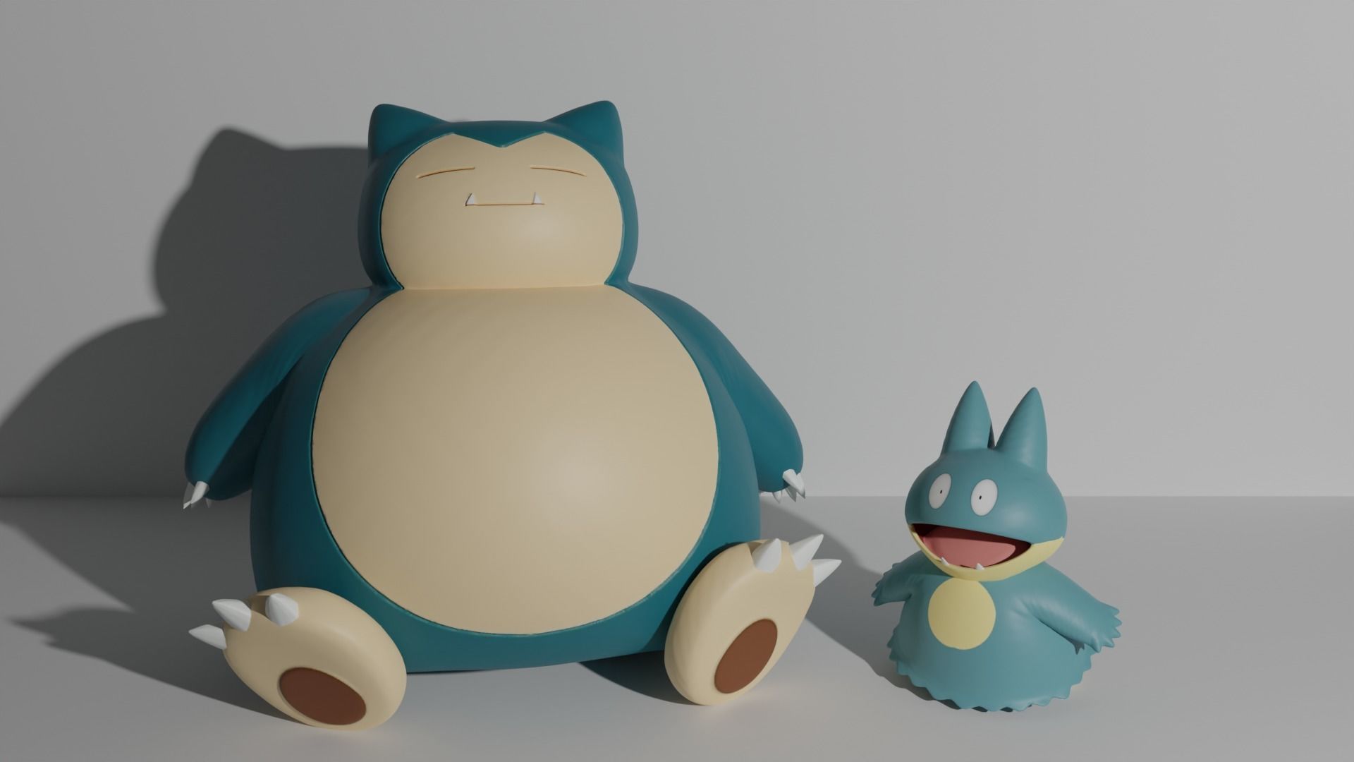 Munchlax and Snorlax pokemon 3D print model 3D model 3D printable ...