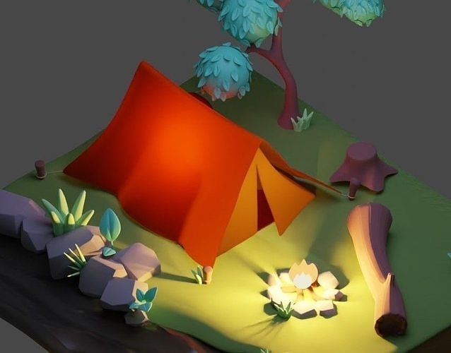 3D model Camping tent VR / AR / low-poly | CGTrader