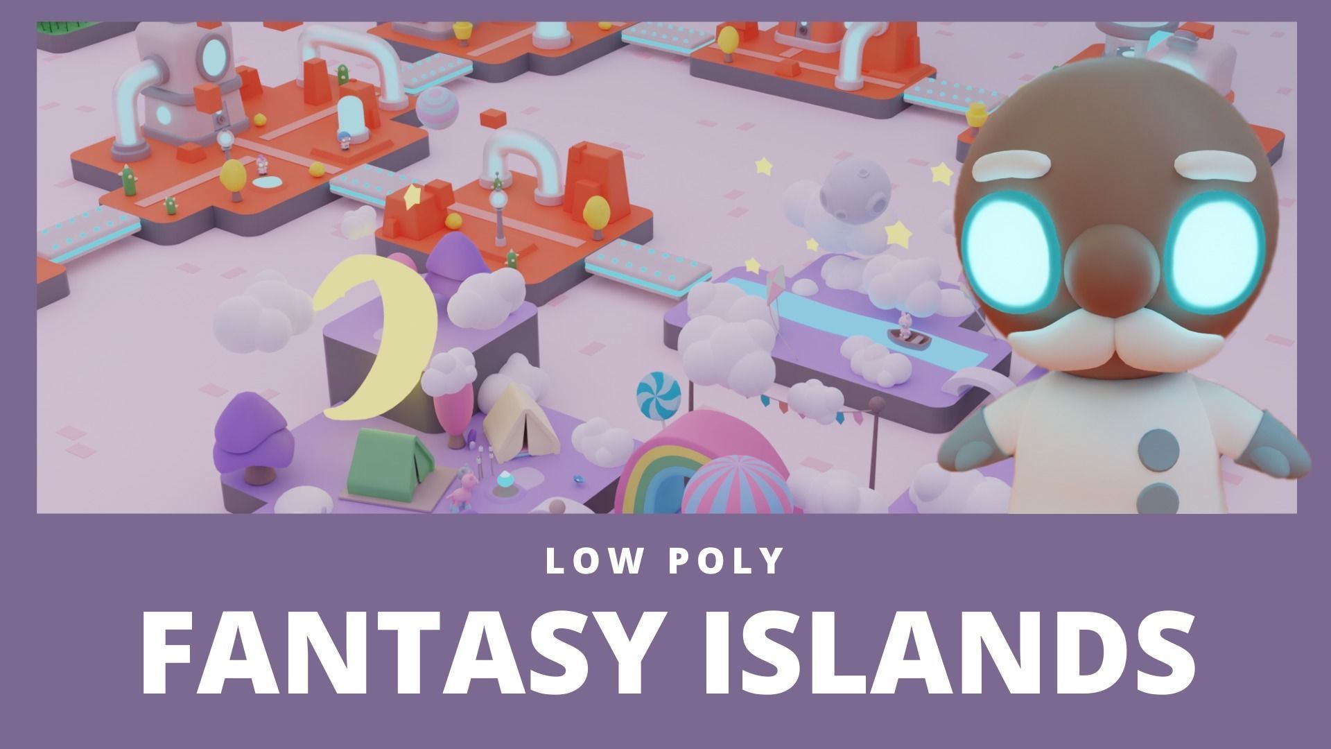 3D model Fantasy Islands Exteriors Low Poly VR / AR / low-poly | CGTrader