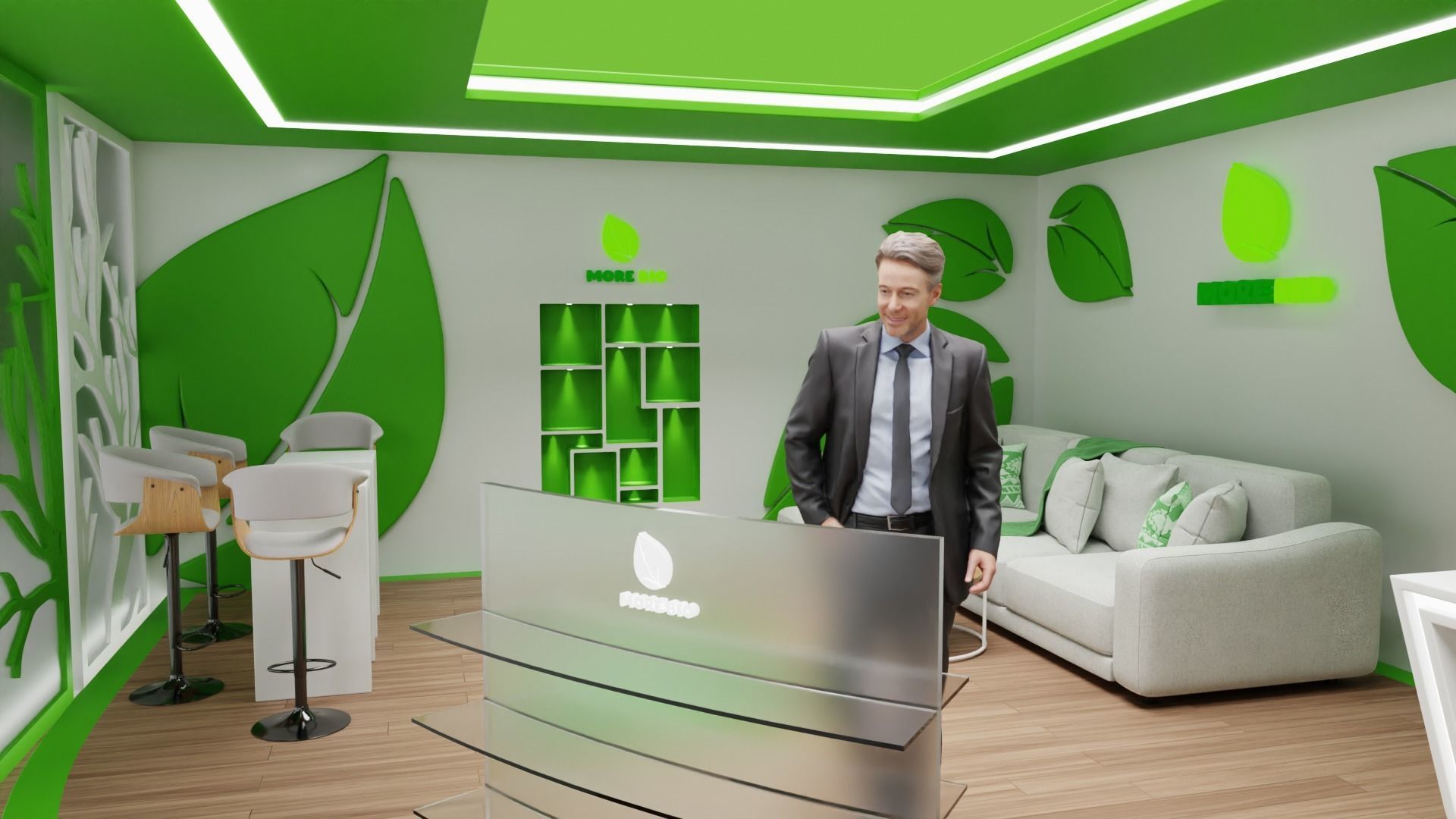 Stand Design for Bio products 3D model | CGTrader