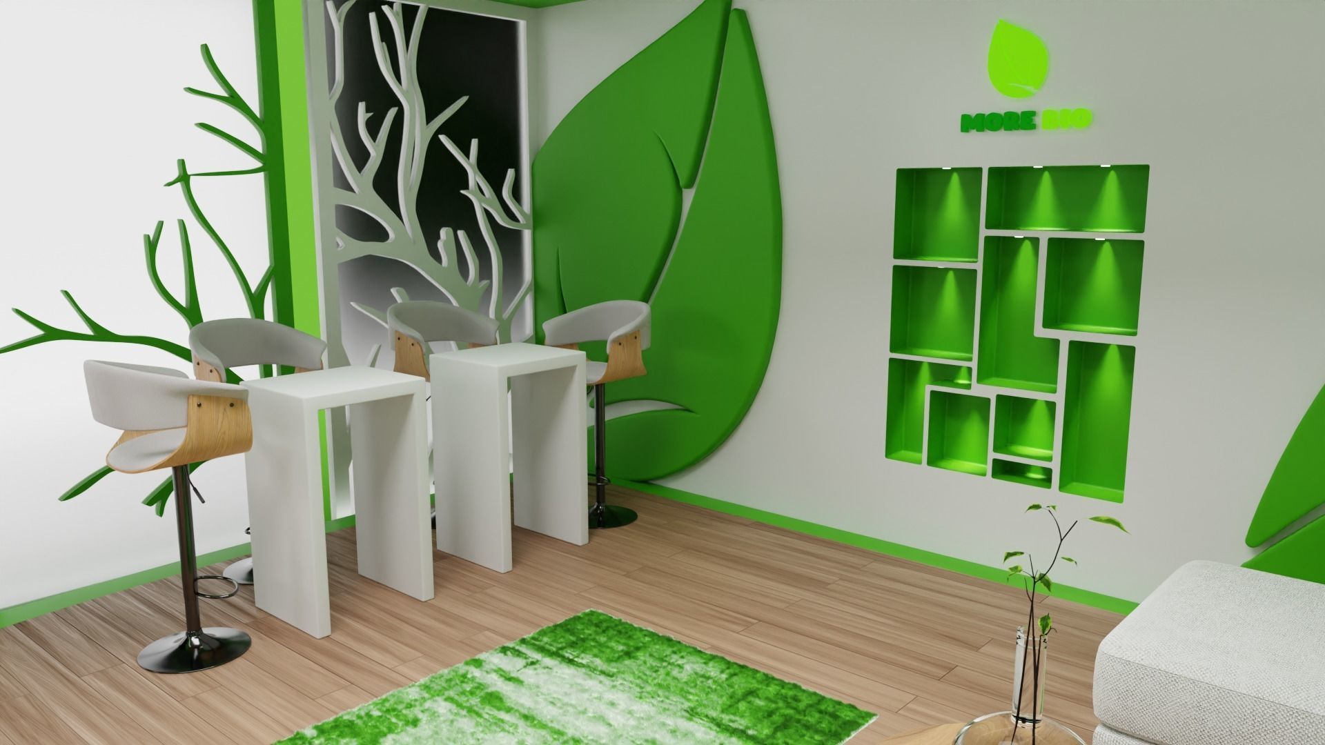 Stand Design for Bio products 3D model | CGTrader