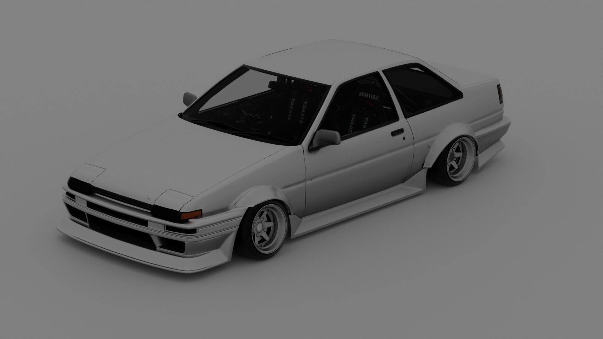 JDM widebody Toyota ae86 drift car 3D model | CGTrader