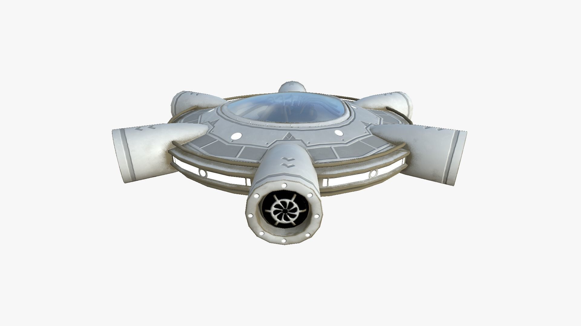 3D model Alien Spaceship UFO J09 Full White - Sci Fi Spacecraft Design ...