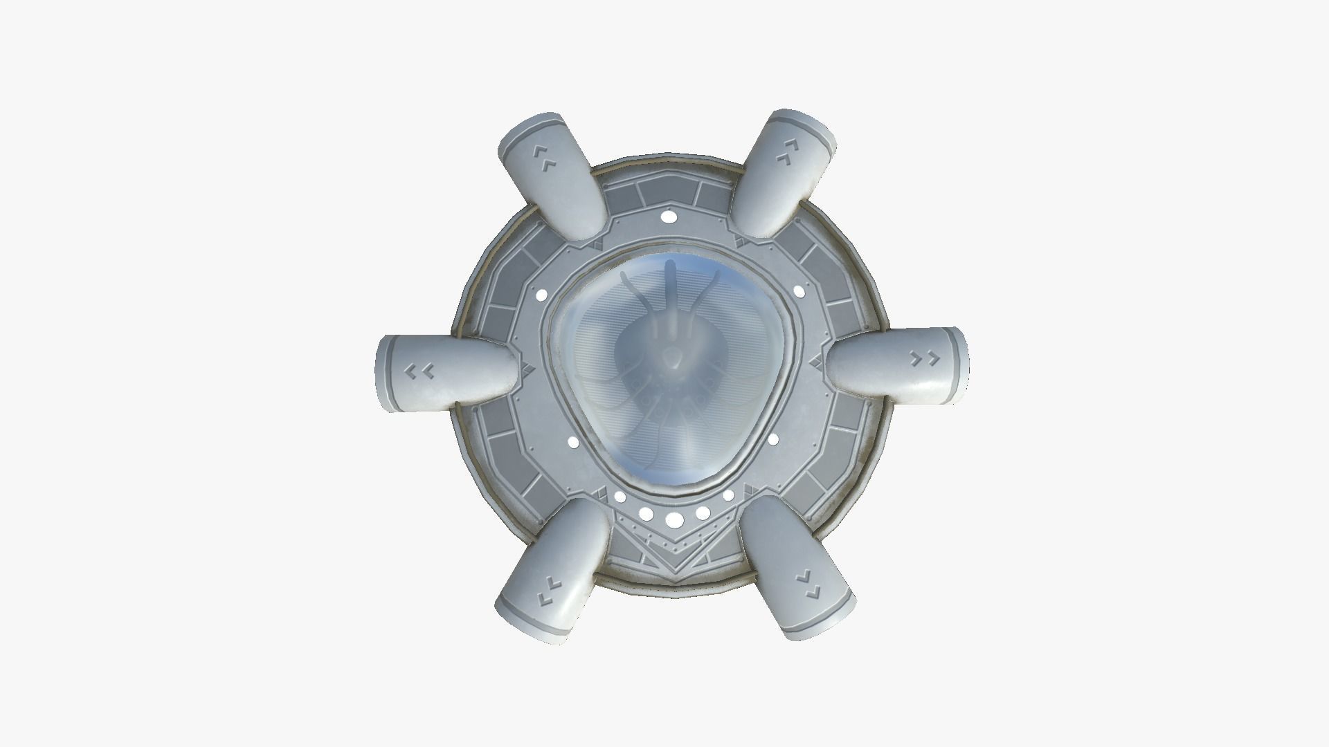 3D model Alien Spaceship UFO J09 Full White - Sci Fi Spacecraft Design ...