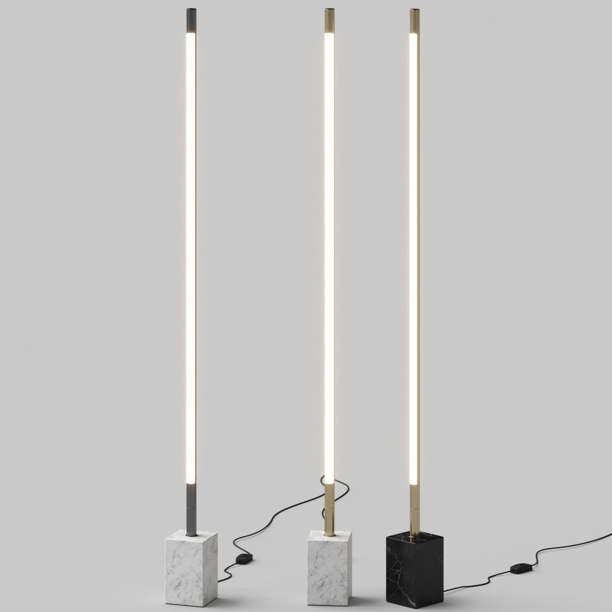 West Elm Modern LED Marble Floor Lamp 3D model | CGTrader