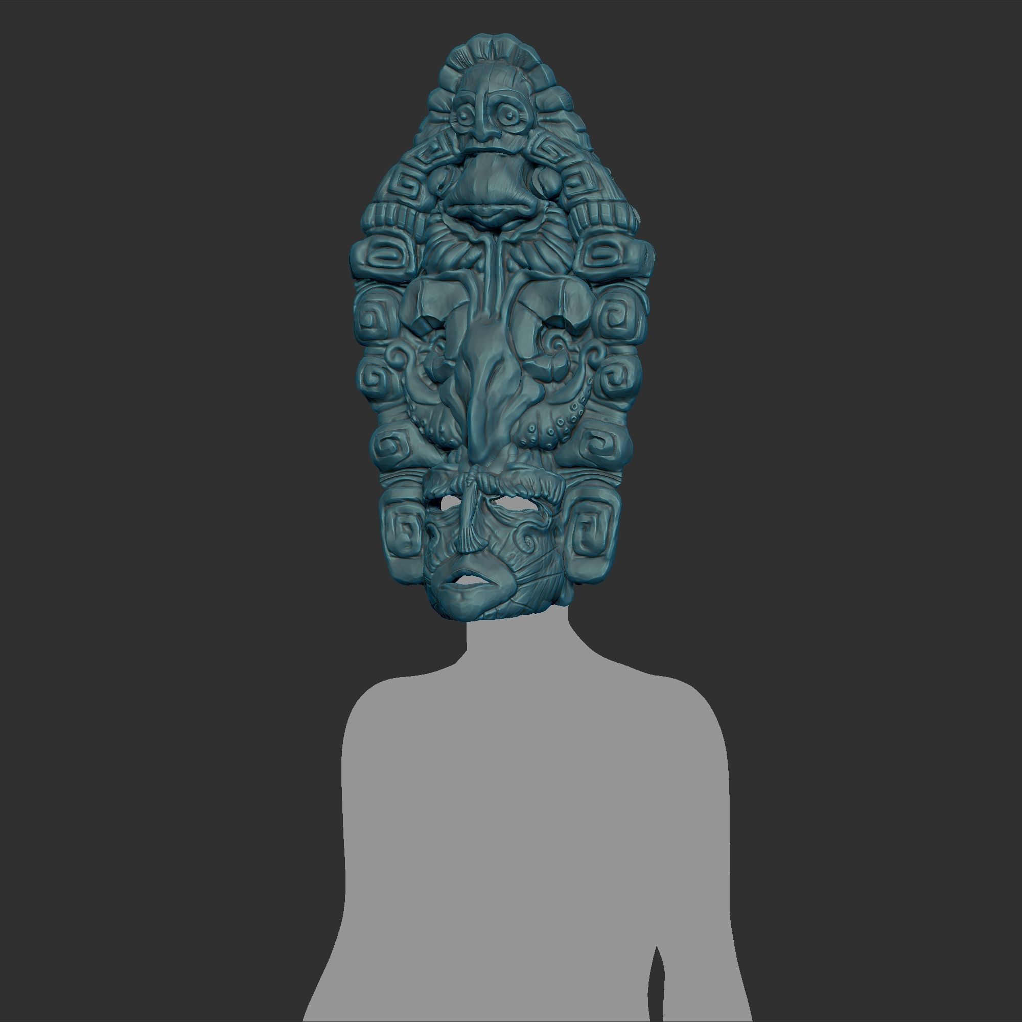 Maya Mask 2 3D model 3D printable | CGTrader