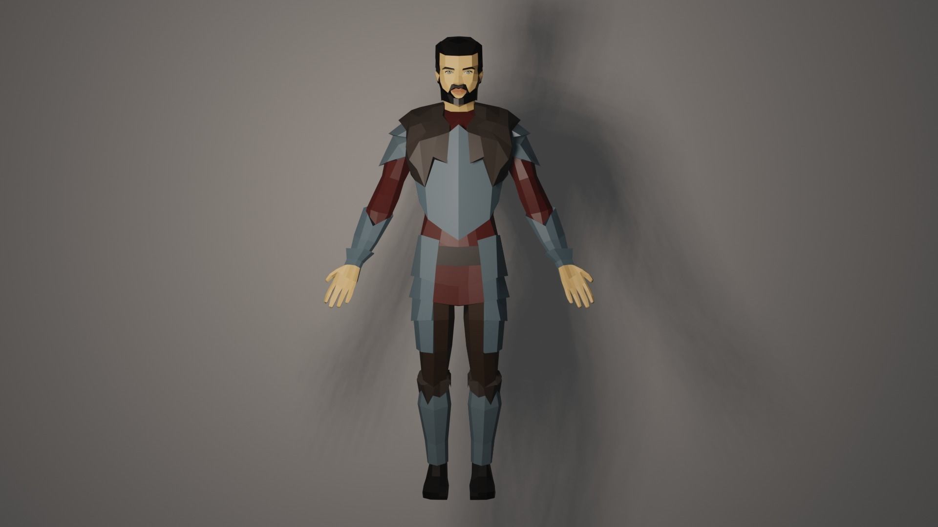 3D model Warrior Low Poly man VR / AR / low-poly | CGTrader