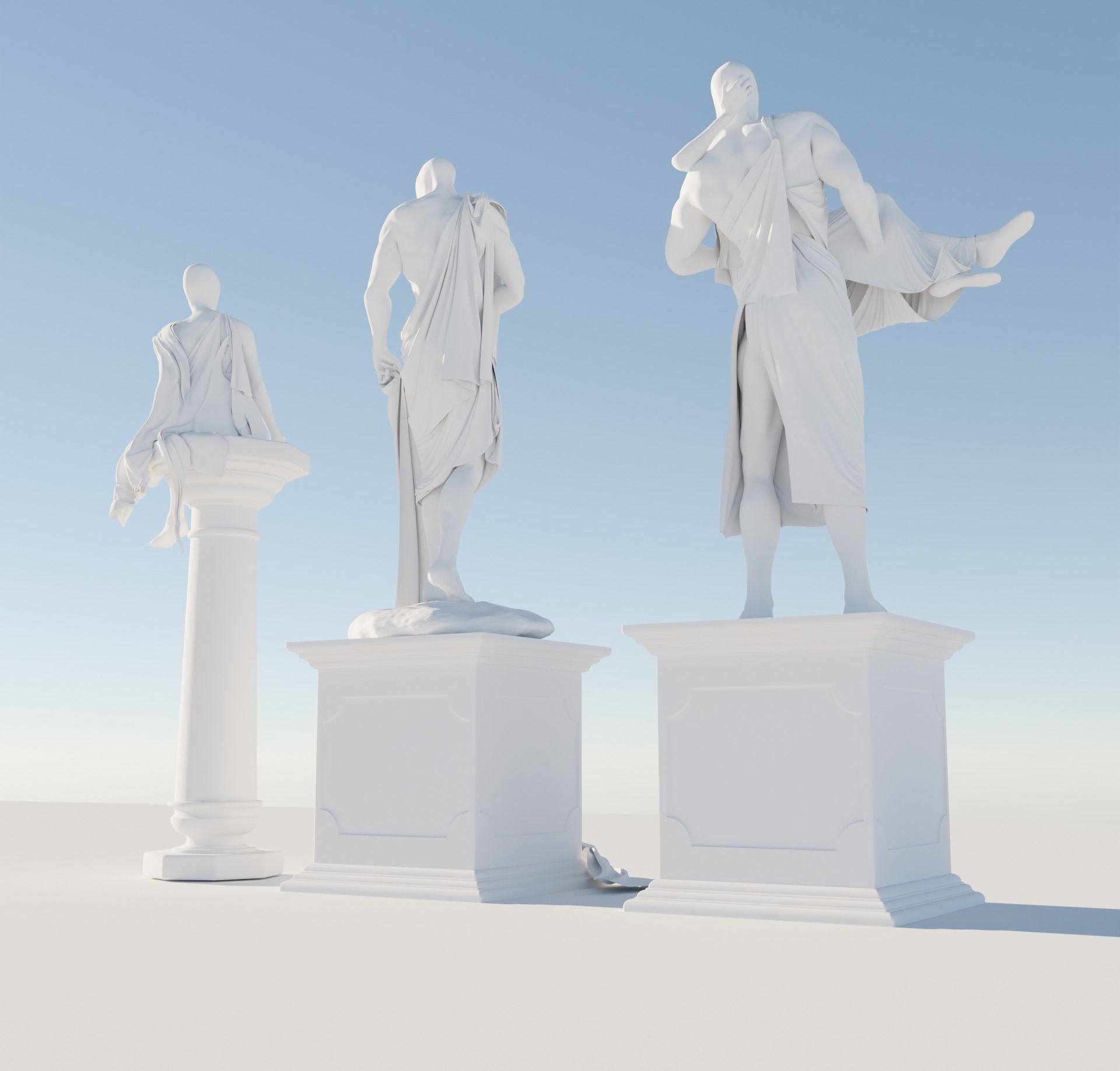 Greek Asset Pack and Statues 3D model | CGTrader