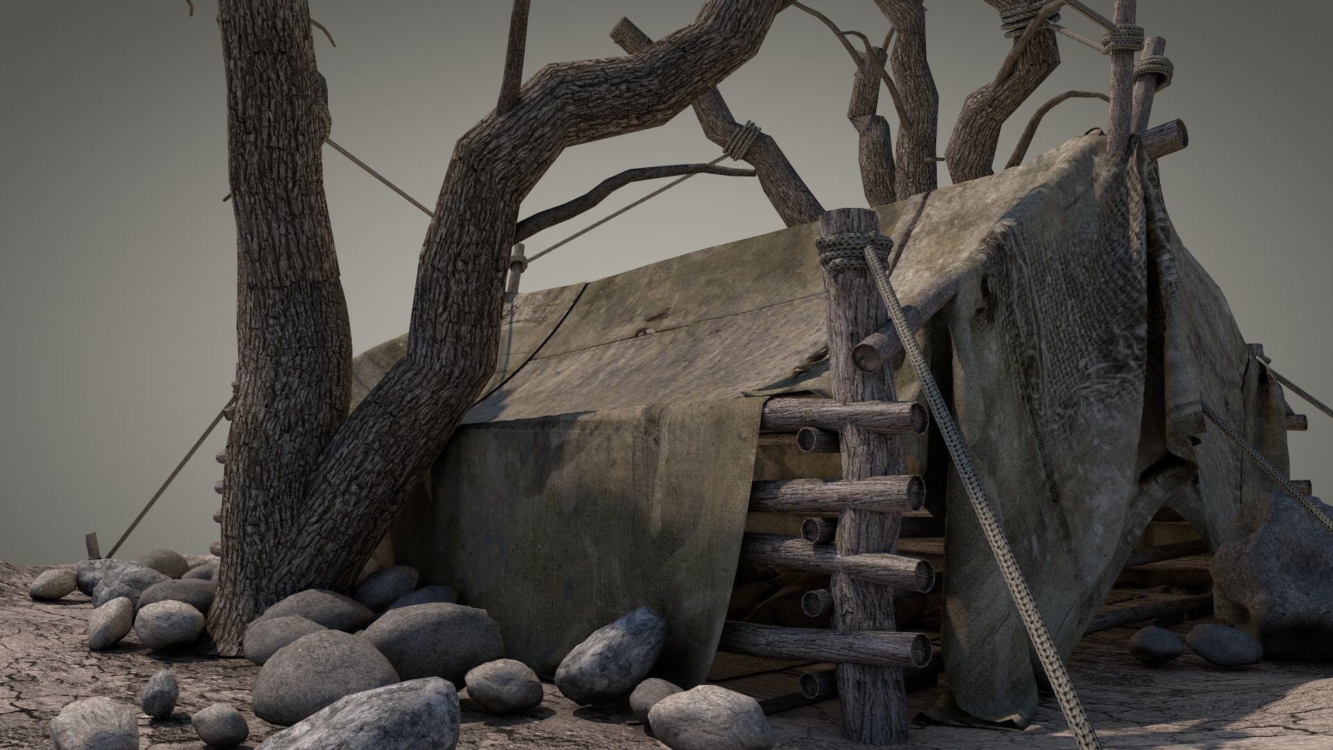 Survival Tent v7 3D model | CGTrader