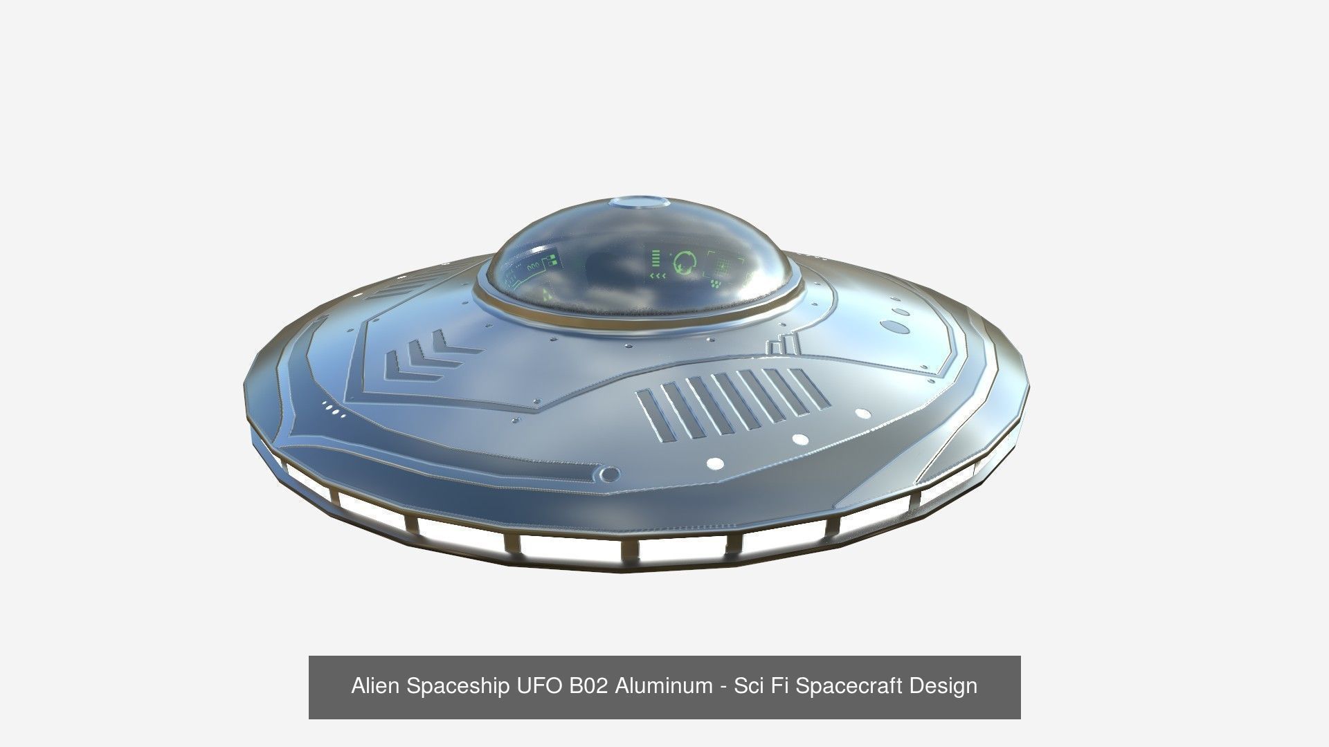 10 Alien Spaceships UFO Collection B Aluminum - Spacecraft VR / AR ...