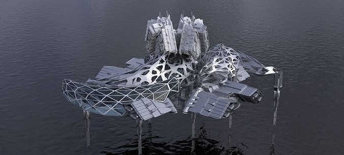 Dark Alien Hybrid base design Exterior 2 3D model | CGTrader