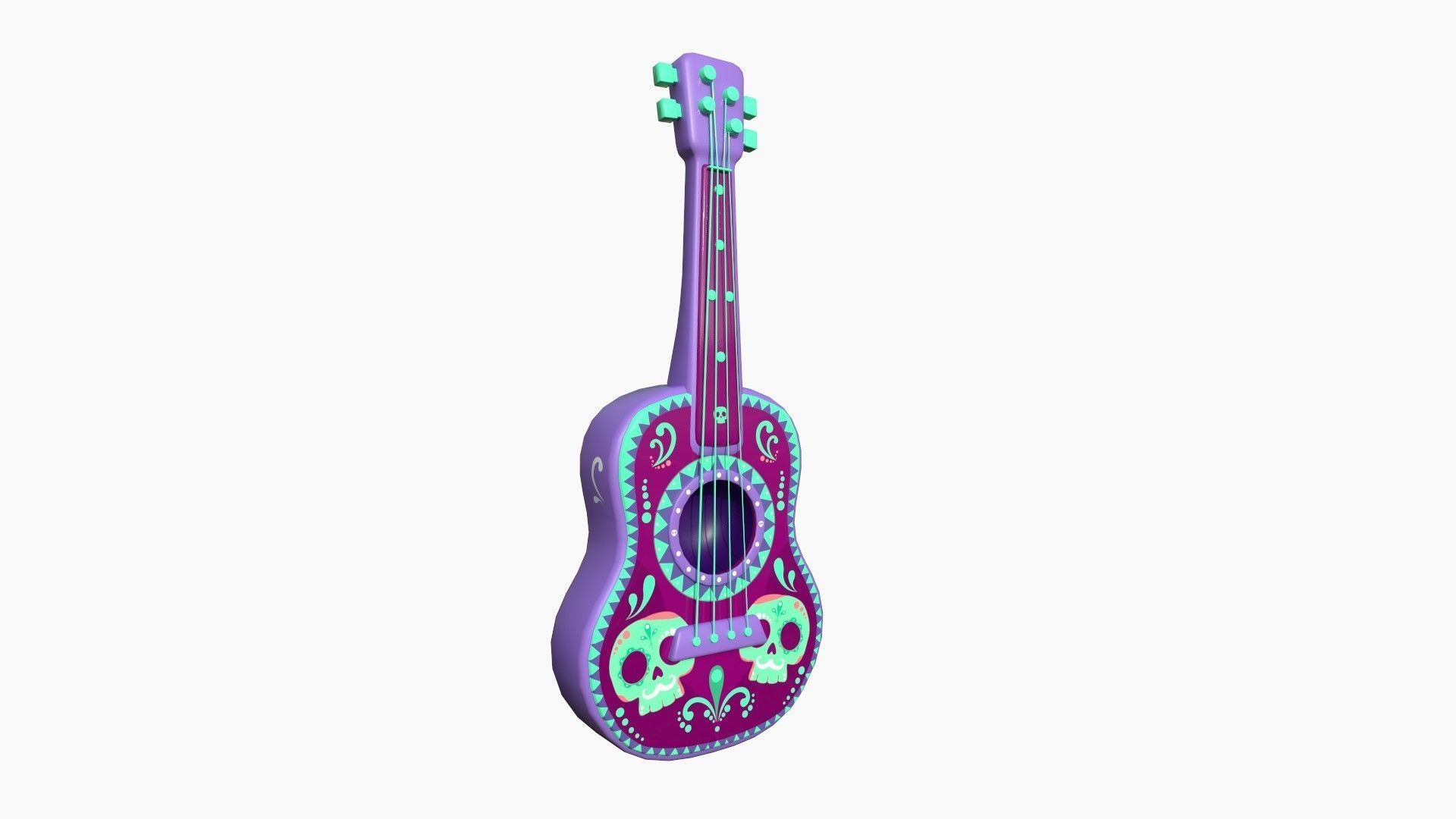 3D model Cartoon Mexican Guitar A04 Purple - Music Instrument Design VR ...