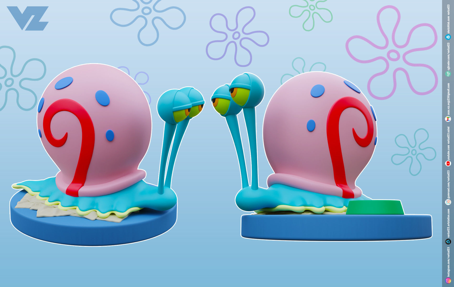 Gary - SpongeBob SquarePants 3D model 3D printable | CGTrader