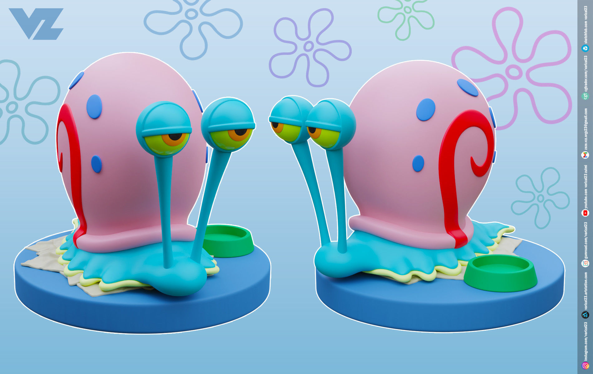 Gary - SpongeBob SquarePants 3D model 3D printable | CGTrader