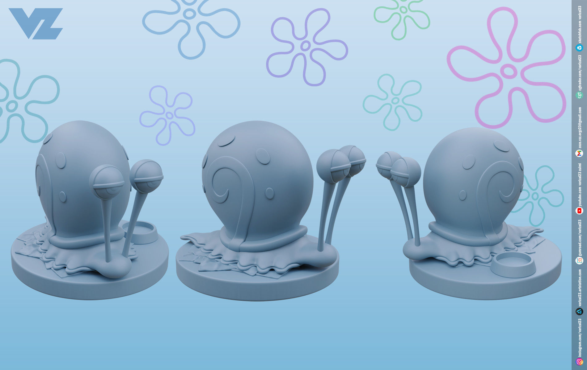 Gary - SpongeBob SquarePants 3D model 3D printable | CGTrader