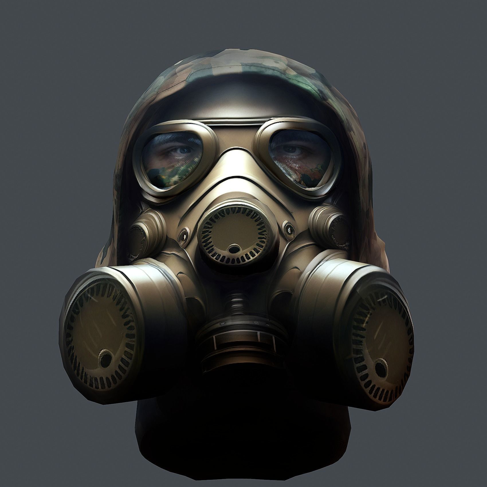 3D model Gas mask helmet 3d model military combat Low-poly VR / AR ...