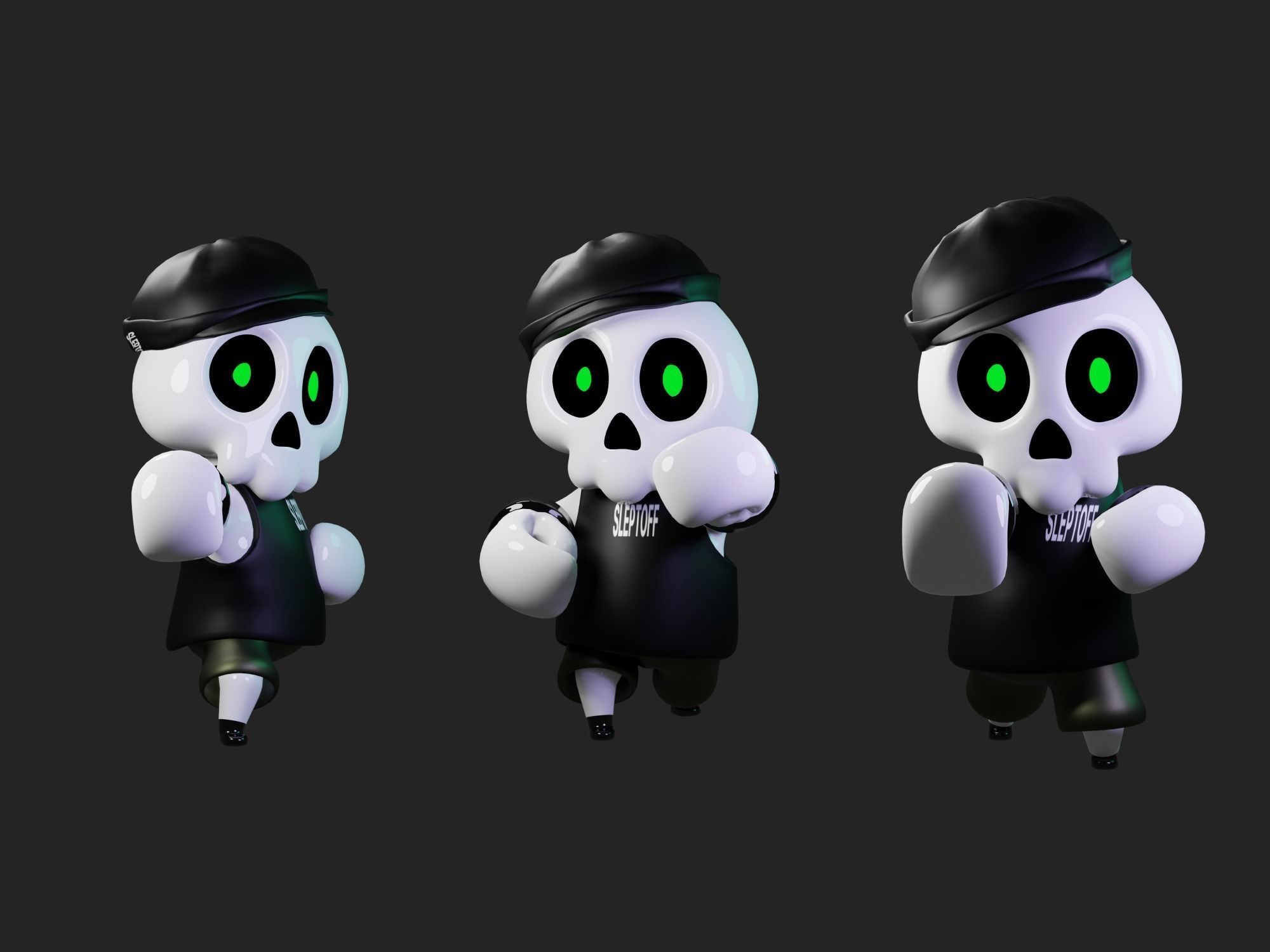 Character cartoon skeleton 3D model | CGTrader