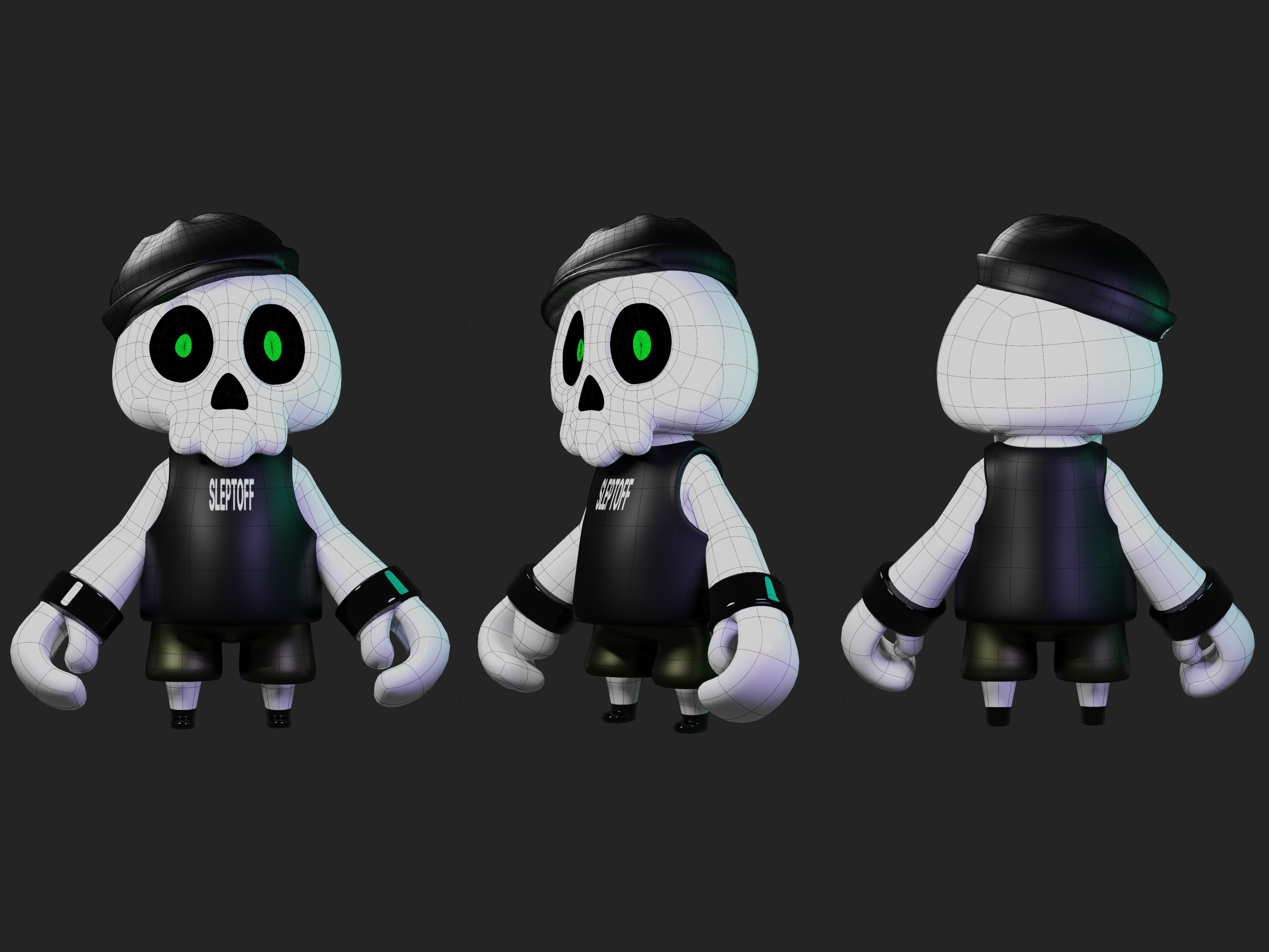 Character cartoon skeleton 3D model | CGTrader