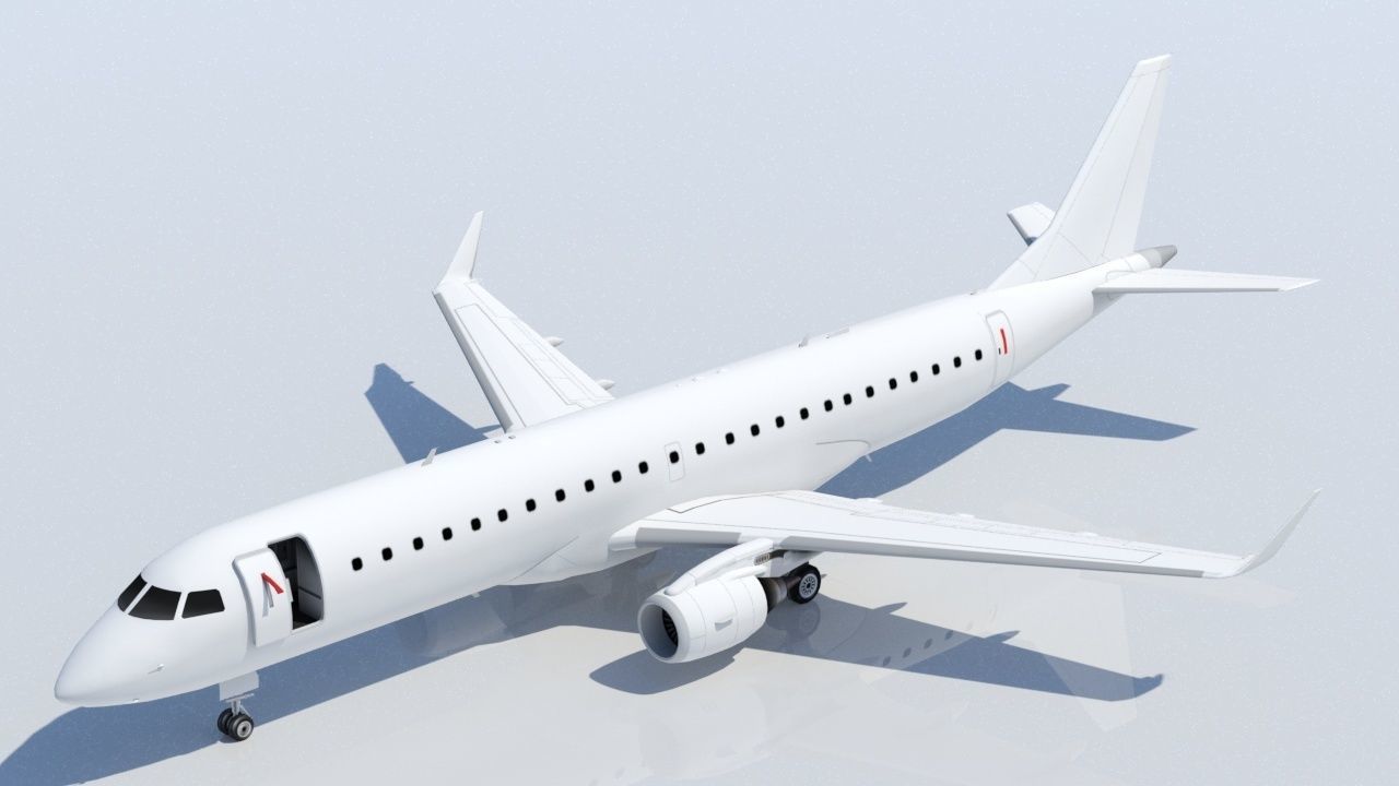3D model Embraer EMB 190 ERJ Static Low Poly VR / AR / low-poly | CGTrader