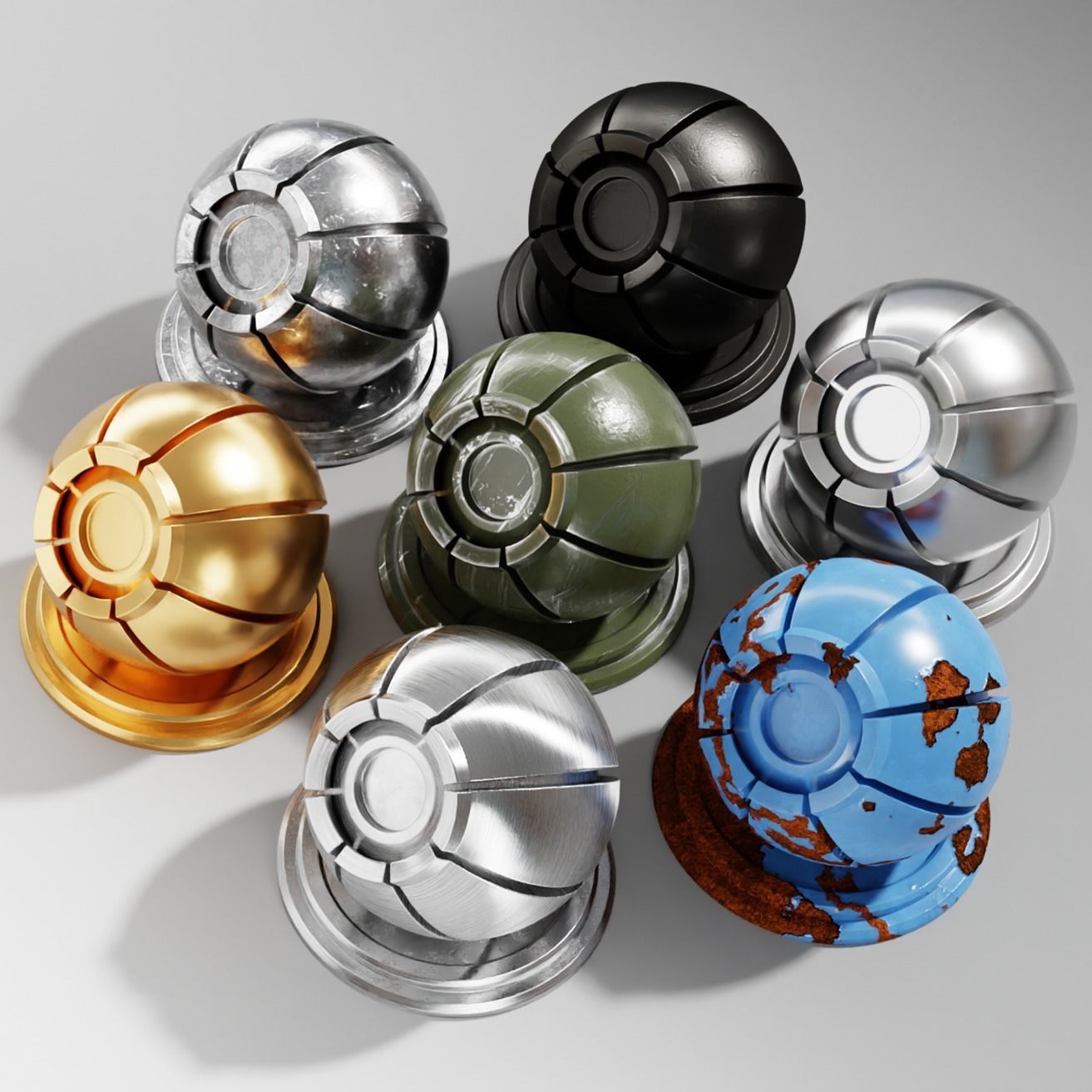 7 Pro Realtime Metal Shaders Vol01 in Blender Texture | CGTrader