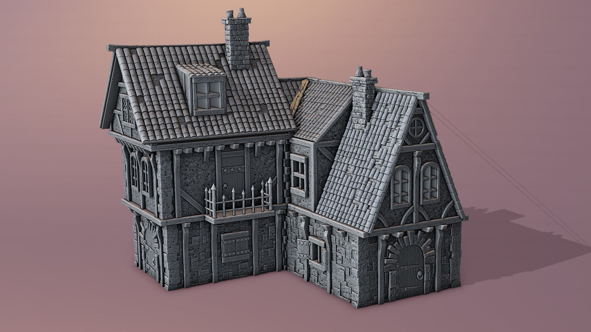 Medieval house 3D model 3D printable | CGTrader