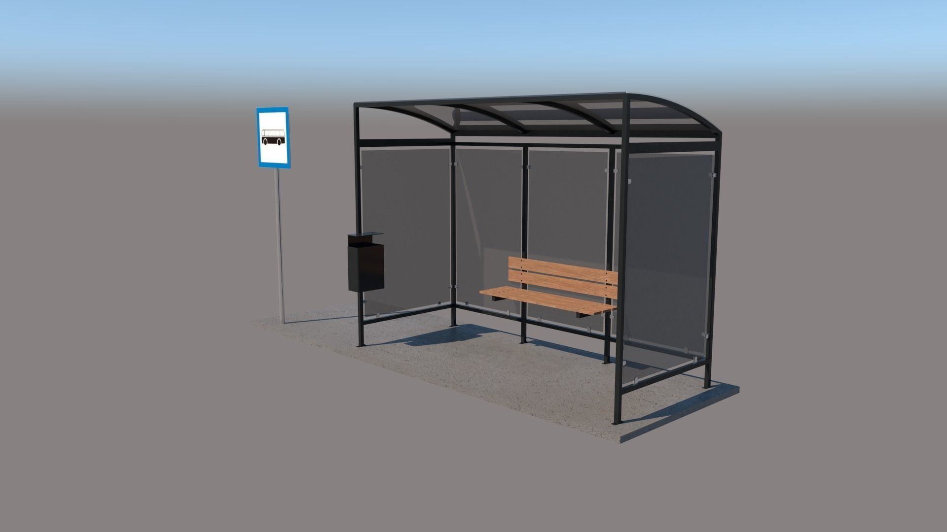 Bus Stop 3D model 3D model | CGTrader