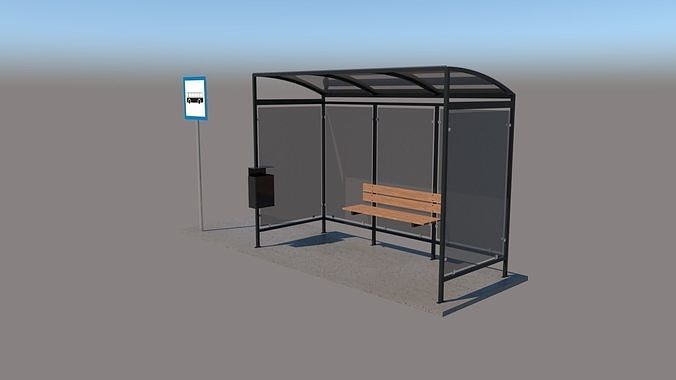 Bus Stop 3D model 3D model | CGTrader