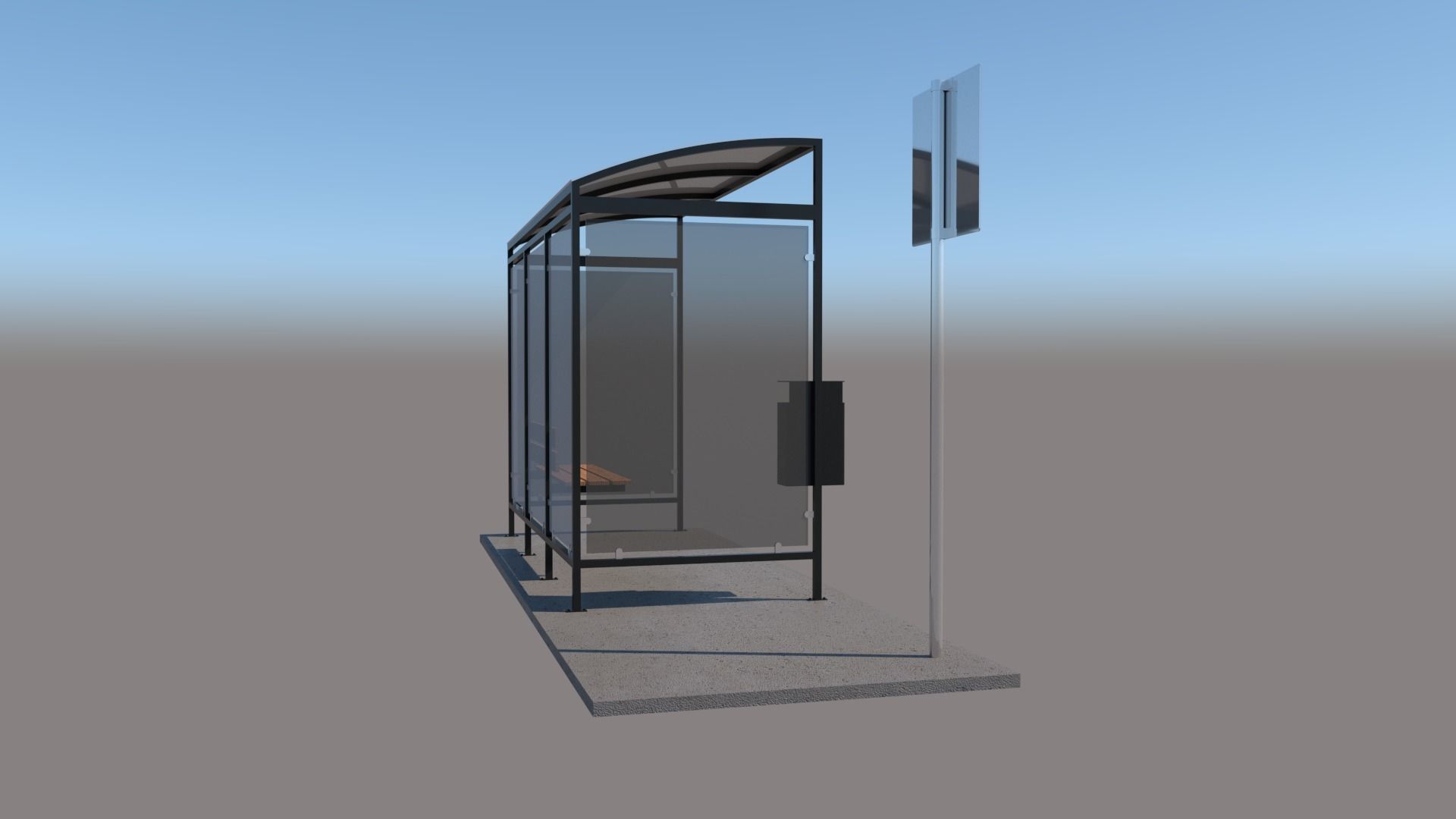 Bus Stop 3D model 3D model | CGTrader