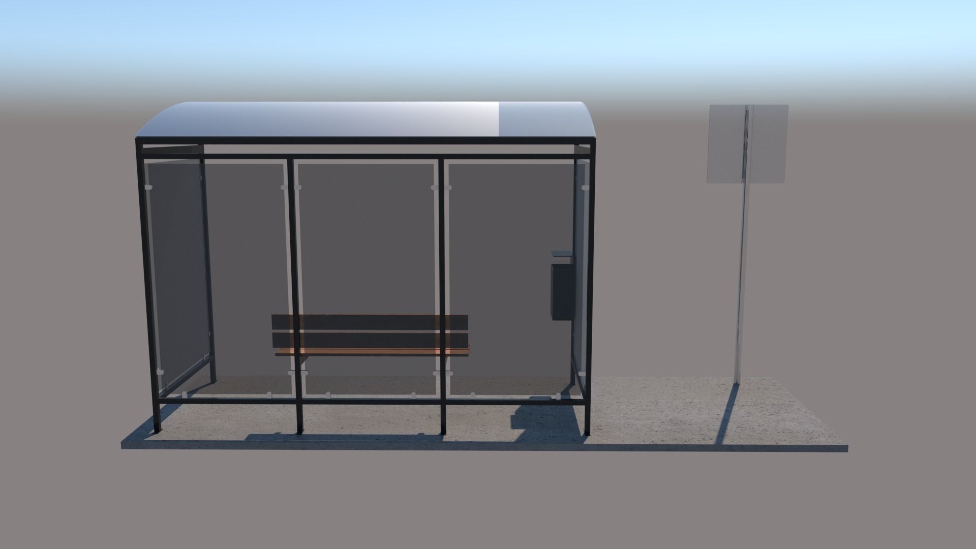 Bus Stop 3D model 3D model | CGTrader