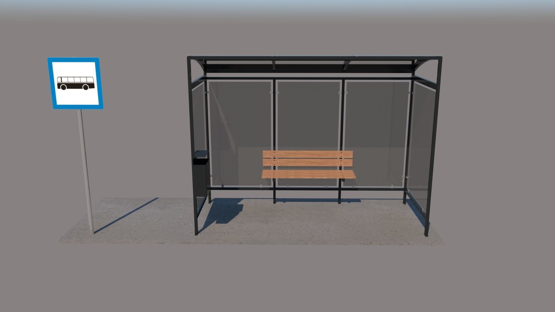 Bus Stop 3D model 3D model | CGTrader