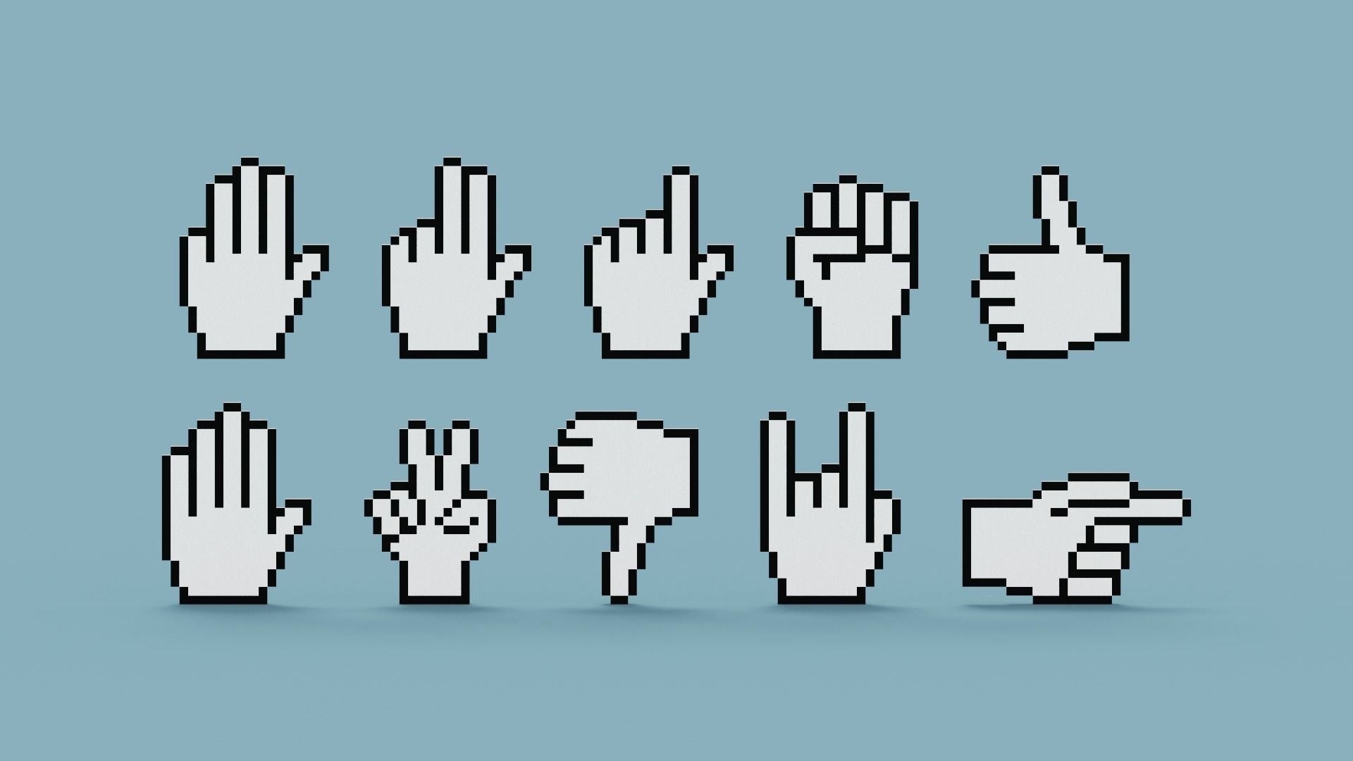 3D model Pixel Hand Icons VR / AR / low-poly | CGTrader